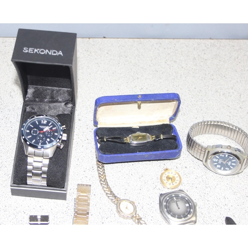 Qty of assorted vintage and later watches etc