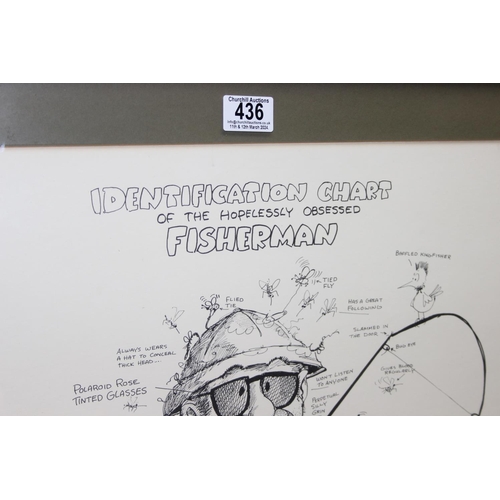 A vintage comedic Jim Snook poster of a fisherman, approx 77cm x 61cm ...