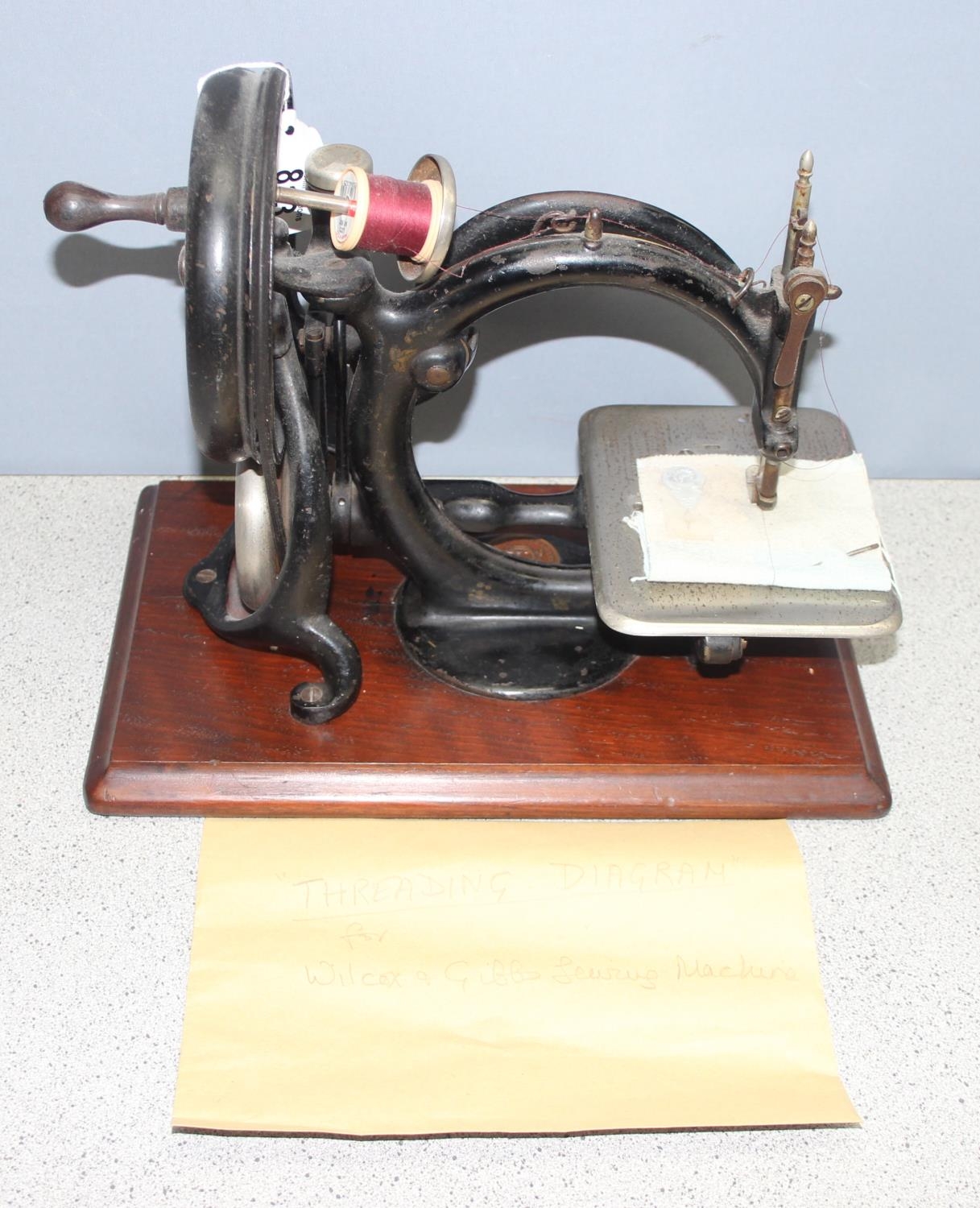 Rare Wilcox & Gibbs sewing machine, 1880’s chain stitch Serpentine ...