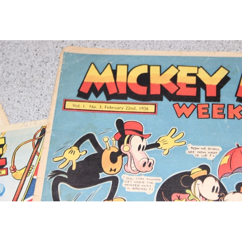 8 rare and early Mickey Mouse Weekly magazines or comics to inc Vol 1 ...