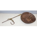 Antique single pan balance scale with steel calibrated rod and brass ...