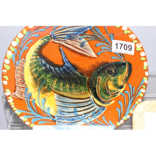 2 large Rosenthal chargers (1 a/f), tiles, slipware dish (6)