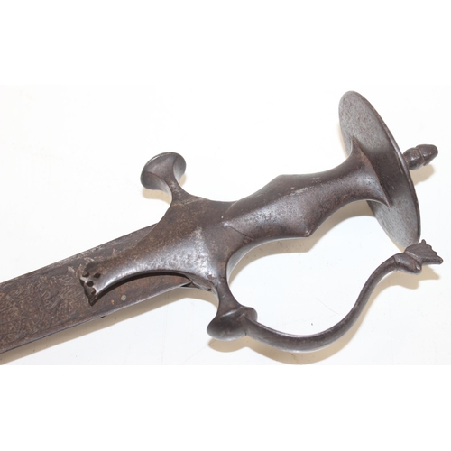 Antique North Indian 'Kora' sword, decorated with sunburst and inlaid ...