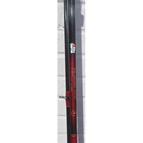 ABU Specialist barbel fishing rod, Shakespeare Graphite float rod and a ...