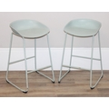 A pair of retro style plastic and steel framed stools by Staffix, duck ...