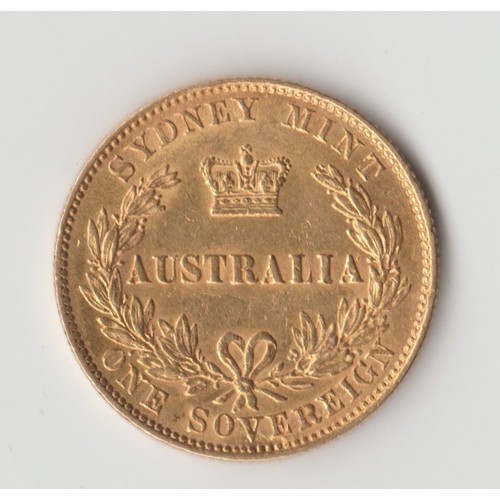 Queen Victoria (1837-1901) - 1866 full gold sovereign coin, Sydney mint ...