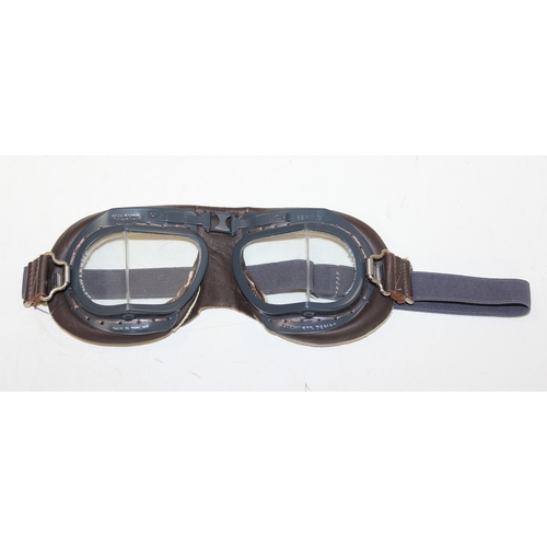 Vintage soft leather flight cap and a pair of Halcyon flying or driving ...