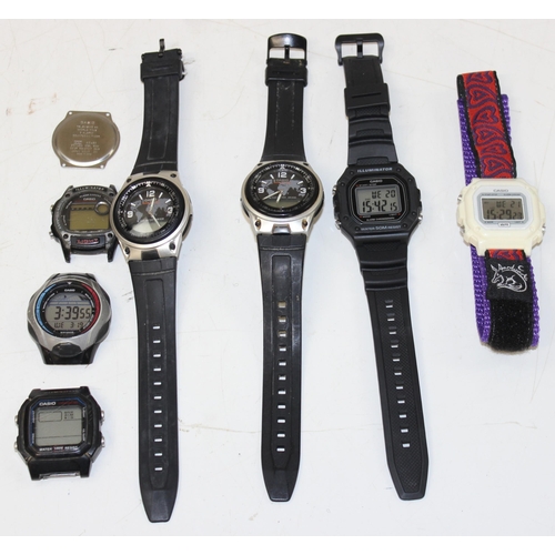 7 assorted vintage Casio watches to inc Telememo 30, 3442, 1950, 2572 ...