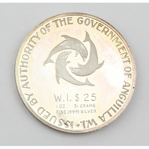 A .999 pure silver 1968 Anguilla Independence silver 1oz coin and a ...