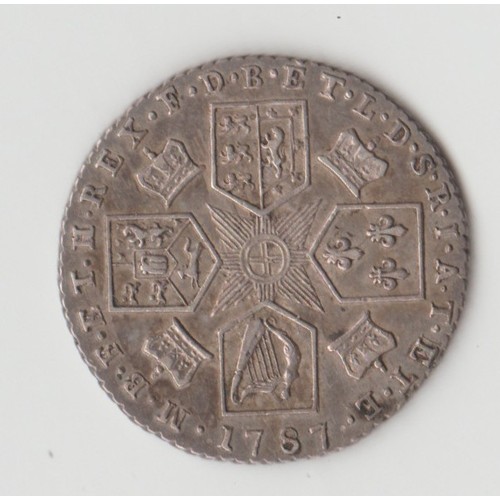 British Silver Coins - George III (1760-1820) 1787 silver sixpence coin ...