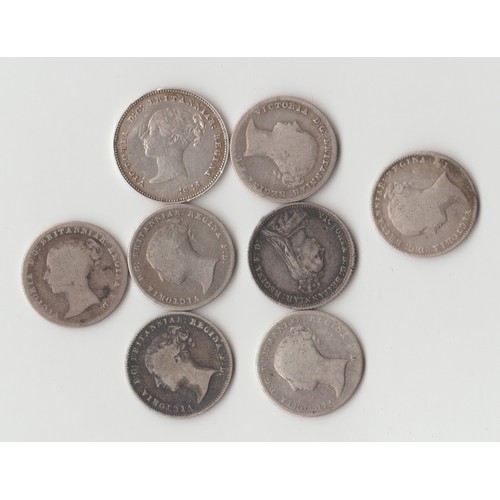 British Silver Coins - eight Queen Victoria (1837-1901) four pence or ...