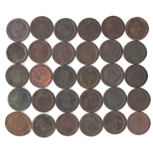 British Copper Coins - an extensive collection of fifty 1797 copper ...