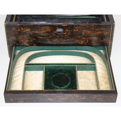 A Victorian ladies' coromandel vanity box with mirror, silver-plated ...