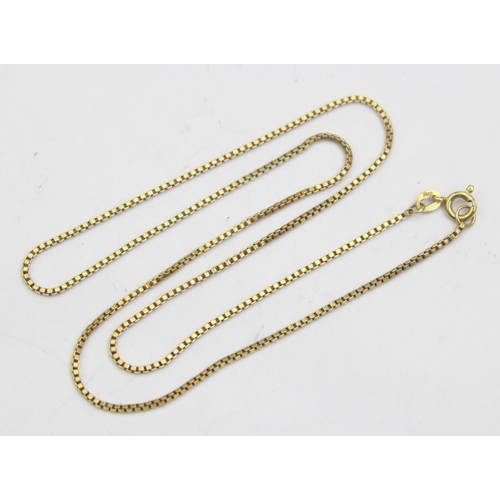 [4.38g] - a 14ct gold box link chain necklace, marked 585 and XRF ...
