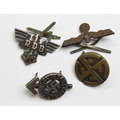 Four German WW2 period miniature metal badges to inc Hitler Youth (HJ ...