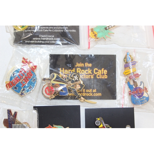 Qty of assorted vintage enamel pin badges relating to the Hard Rock ...