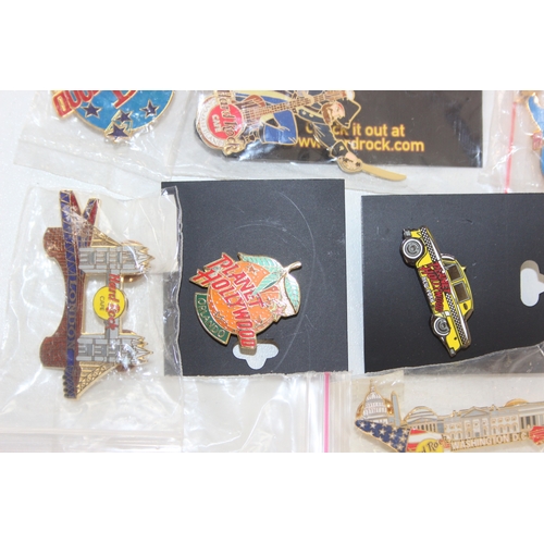 Qty of assorted vintage enamel pin badges relating to the Hard Rock ...