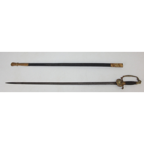 A Serbian military dress sword with clam-shell guard, with Serbian ...
