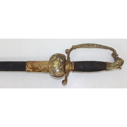 A Serbian military dress sword with clam-shell guard, with Serbian ...