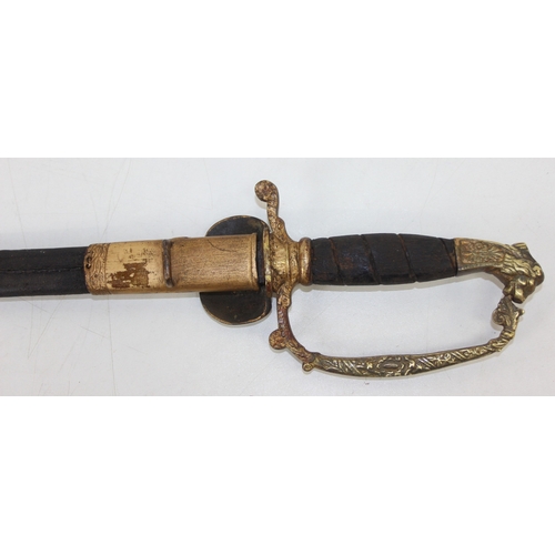 A Serbian military dress sword with clam-shell guard, with Serbian ...