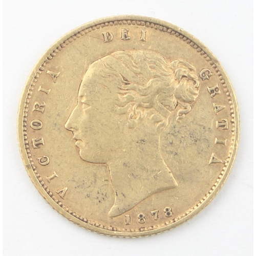 British Gold Coins - 1878 Queen Victoria shield half sovereign coin ...
