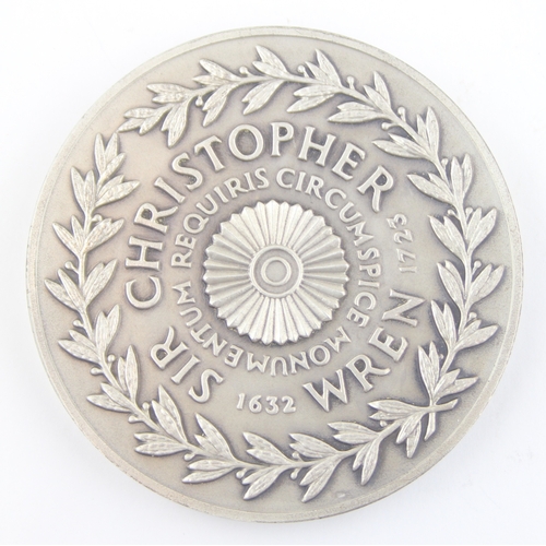 Sir Christopher Wren (1632-1723) Britannia (.958) silver medallion, by ...