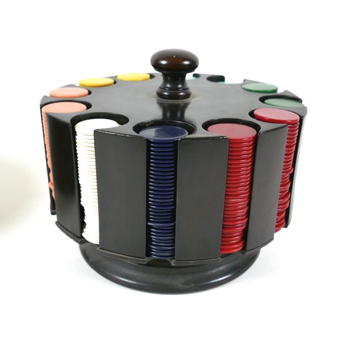 A vintage poker chips dispenser, mid 20th century, with lift off ...