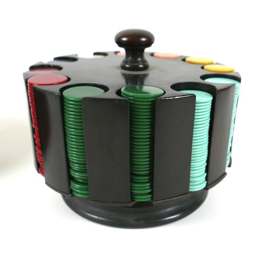 A vintage poker chips dispenser, mid 20th century, with lift off ...