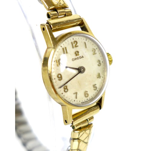 A 9ct gold cased Omega cocktail watch, with Arabic dial, dial 18mm ...