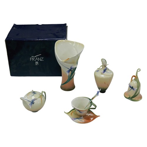 Five pieces of Franz porcelain Dragonfly pattern wares, including a ...