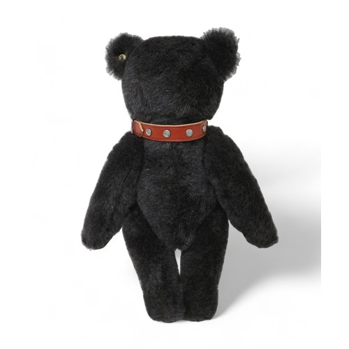 Steiff Teddy Bear Black Bear with red studded collar, Black mohair ...
