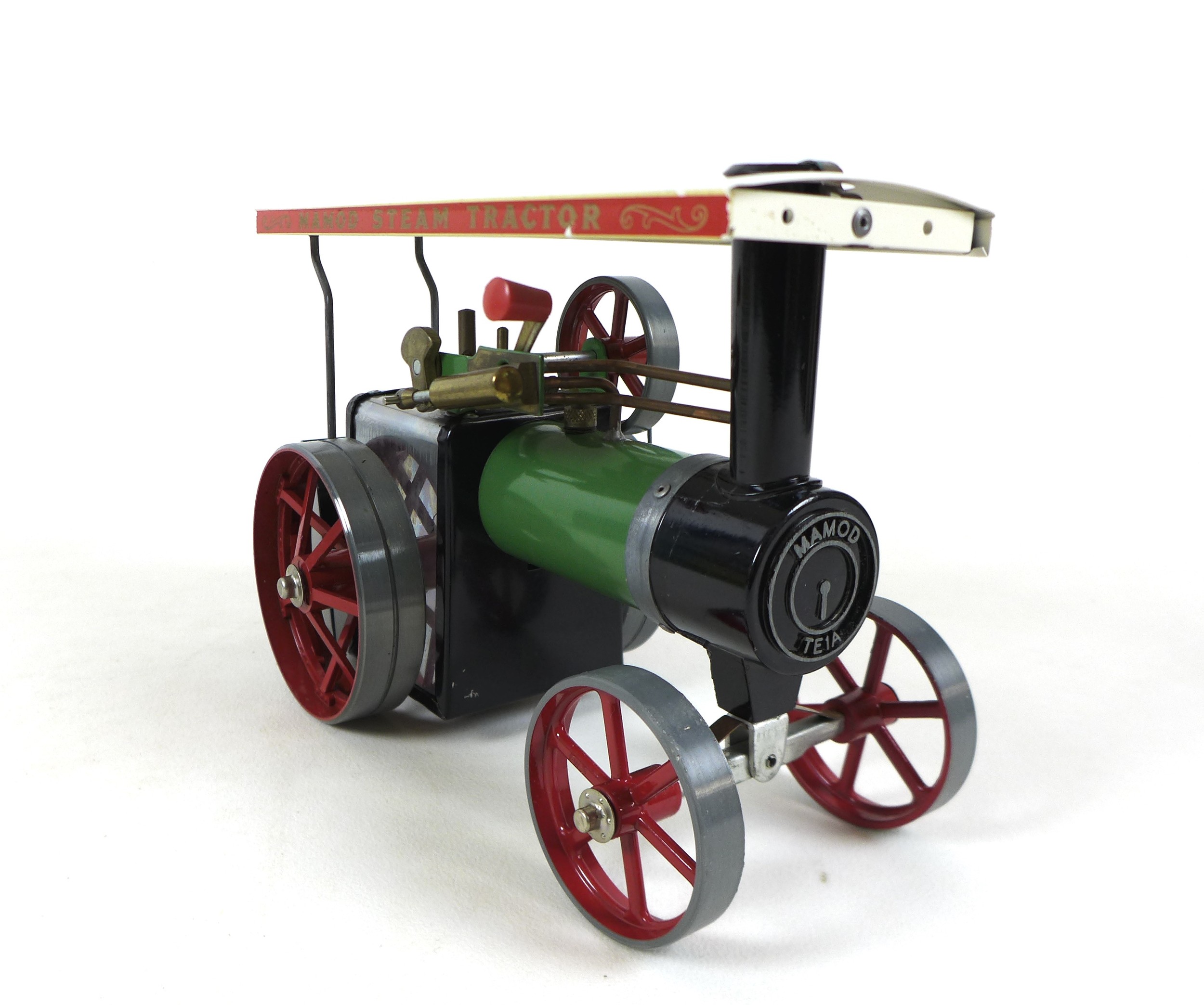 A Mamod traction engine T.E1A, together with a Meccano Stream engine ...