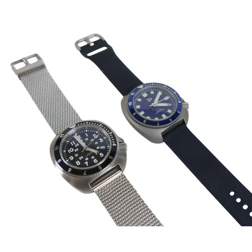 Two TC-9 Turtle gents automatic divers watches with Titanium and ...