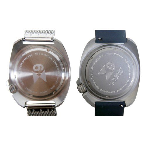 Two TC-9 Turtle gents automatic divers watches with Titanium and ...