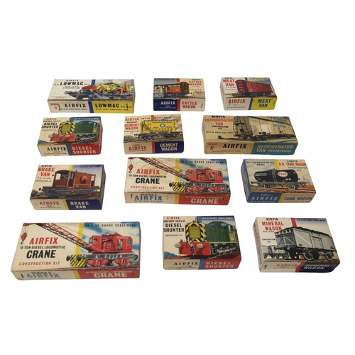 A group of twelve Airfix HO and OO Gauge scale model construction kits ...