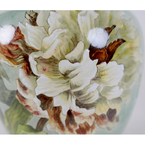 A 19th century Doulton Lambeth Faience vase, hand painted with large ...