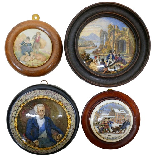 A collection of fifteen framed pot lids to include The Picnic, Bears at ...