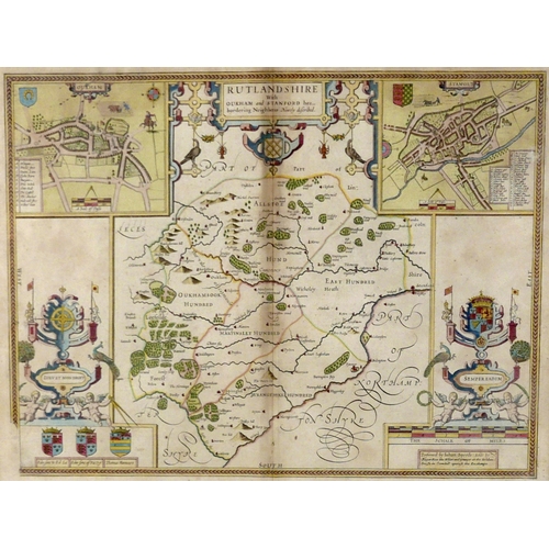 After John Speede (1552-1629): a map of Rutlandshire with Oukham and ...