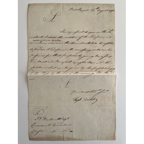 Five complete letters to / from Admiral Sir John Thomas Duckworth, KB ...