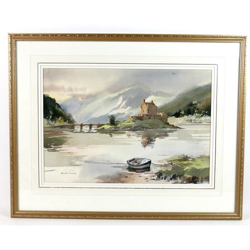 Ronald Lambert Moore (1927-1992): Eilean Dolan Castle, watercolour ...
