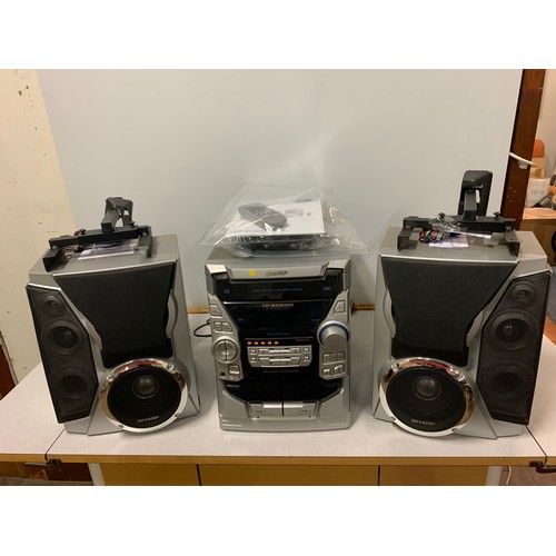 Sharp 3-disc rotary changer system CD-BA2000 HI-FI system with speakers ...