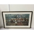 Large framed print Scotland Forever by Lady Butler. 89cm x 57cm