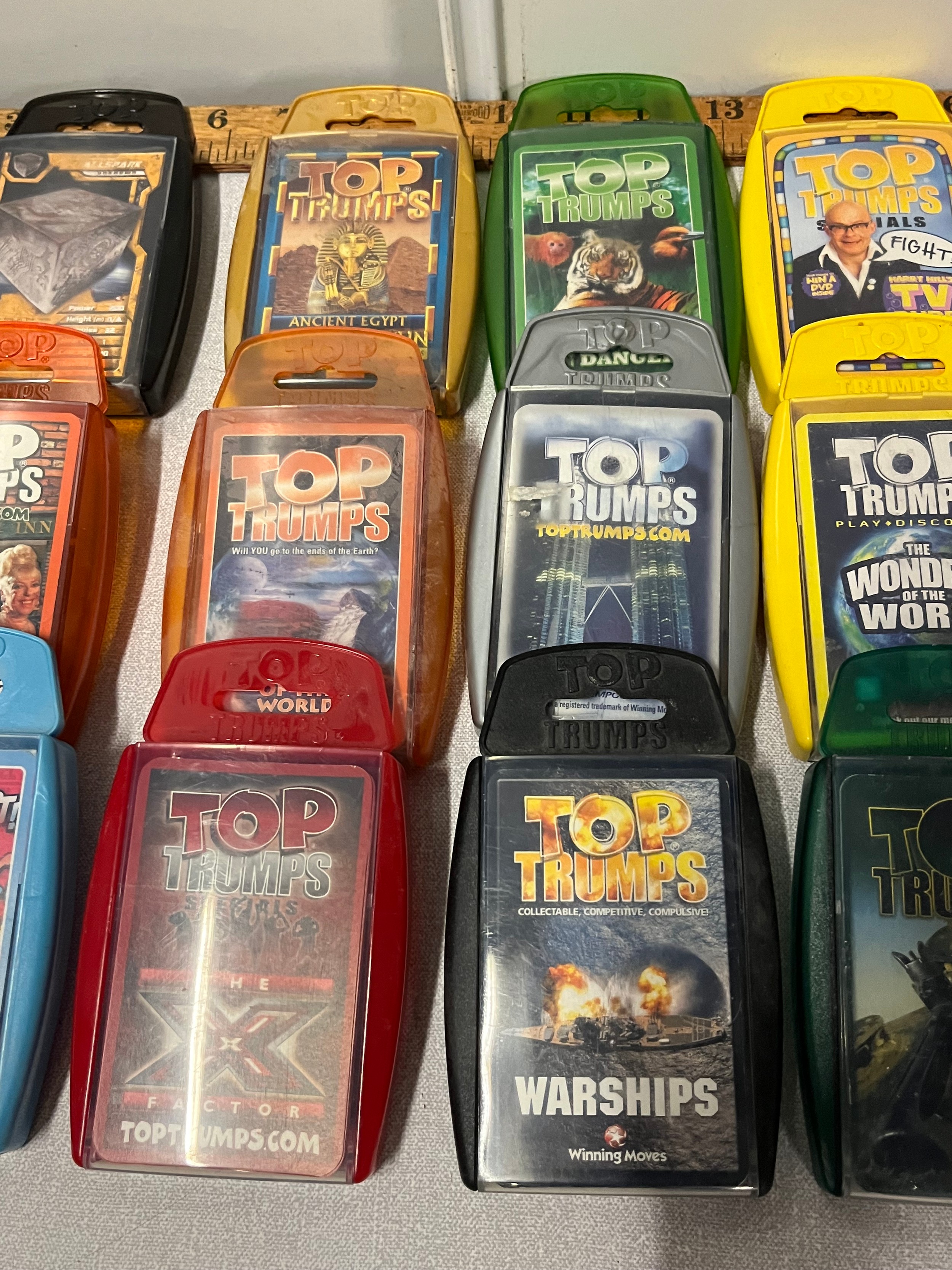 21 x vintage top trumps cards to include the simpsons, warships ...