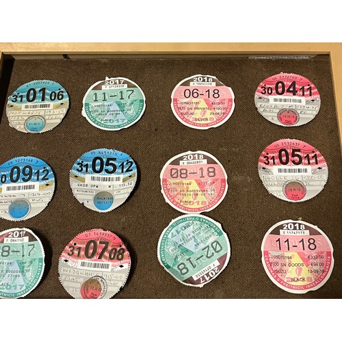 quantity of tax discs framed