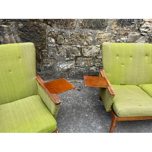 Antique 3 piece sofa set with retractable arm rests, needs attention ...