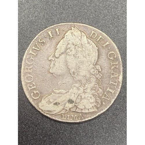 Silver 1746 George II Lima Halfcrown.