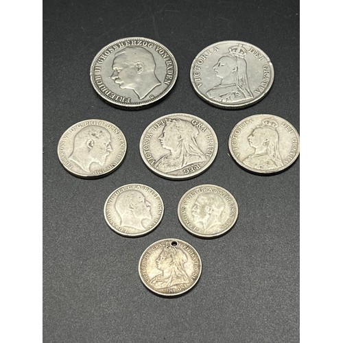 Selection of silver coins to include 1908 Deutsches Reich Funf Mark ...