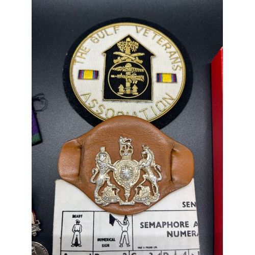 Selection of military items to include WWII warrant officers arm band ...