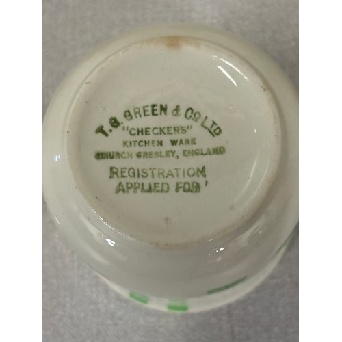 8 1930s T.G Green storage jars (checkers pattern)