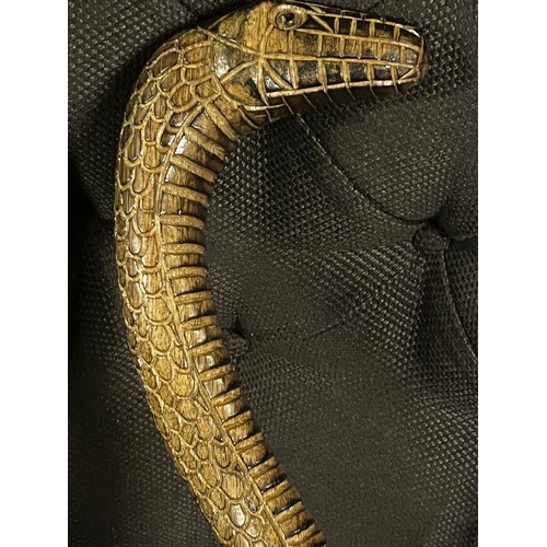 Solid wood, hand carved snake walking stick.